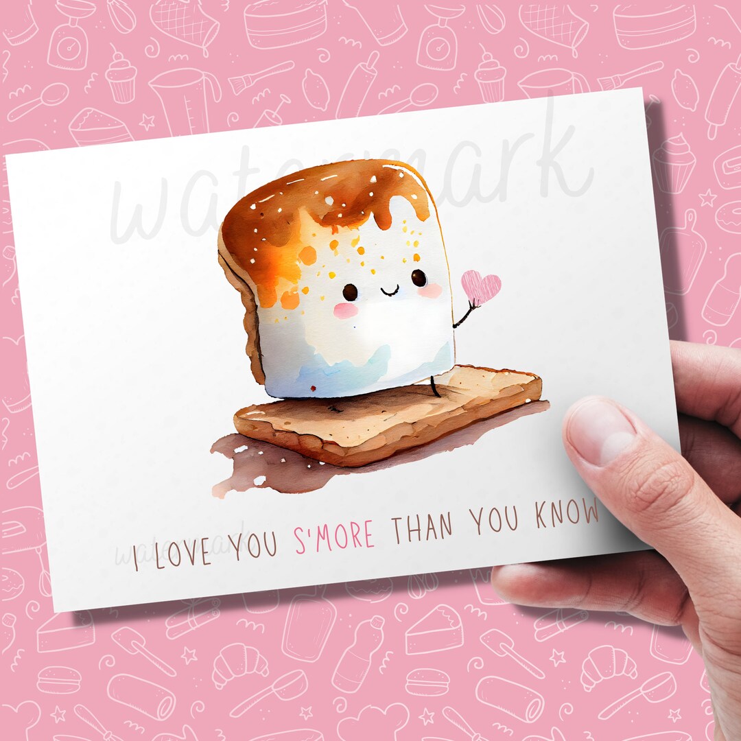 Smores Valentines Day Card Valentines Smores Printable - Etsy
