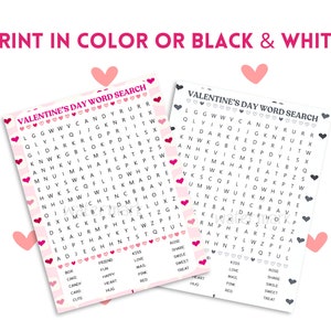 4 Printable Valentine's Day Word Search Puzzles Be My Valentine ...