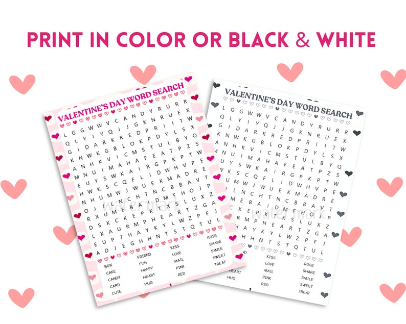 4 Printable Valentine's Day Word Search Puzzles | Be My Valentine ...