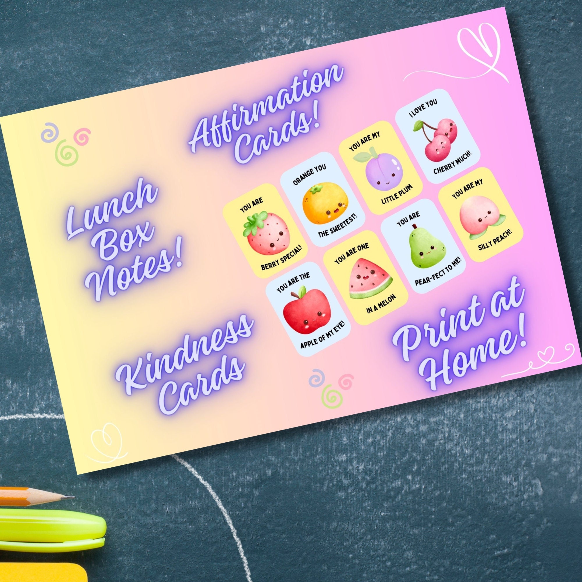 Kids Affirmation Cards Kindness Cards Affirmation Cards School Lunch ...