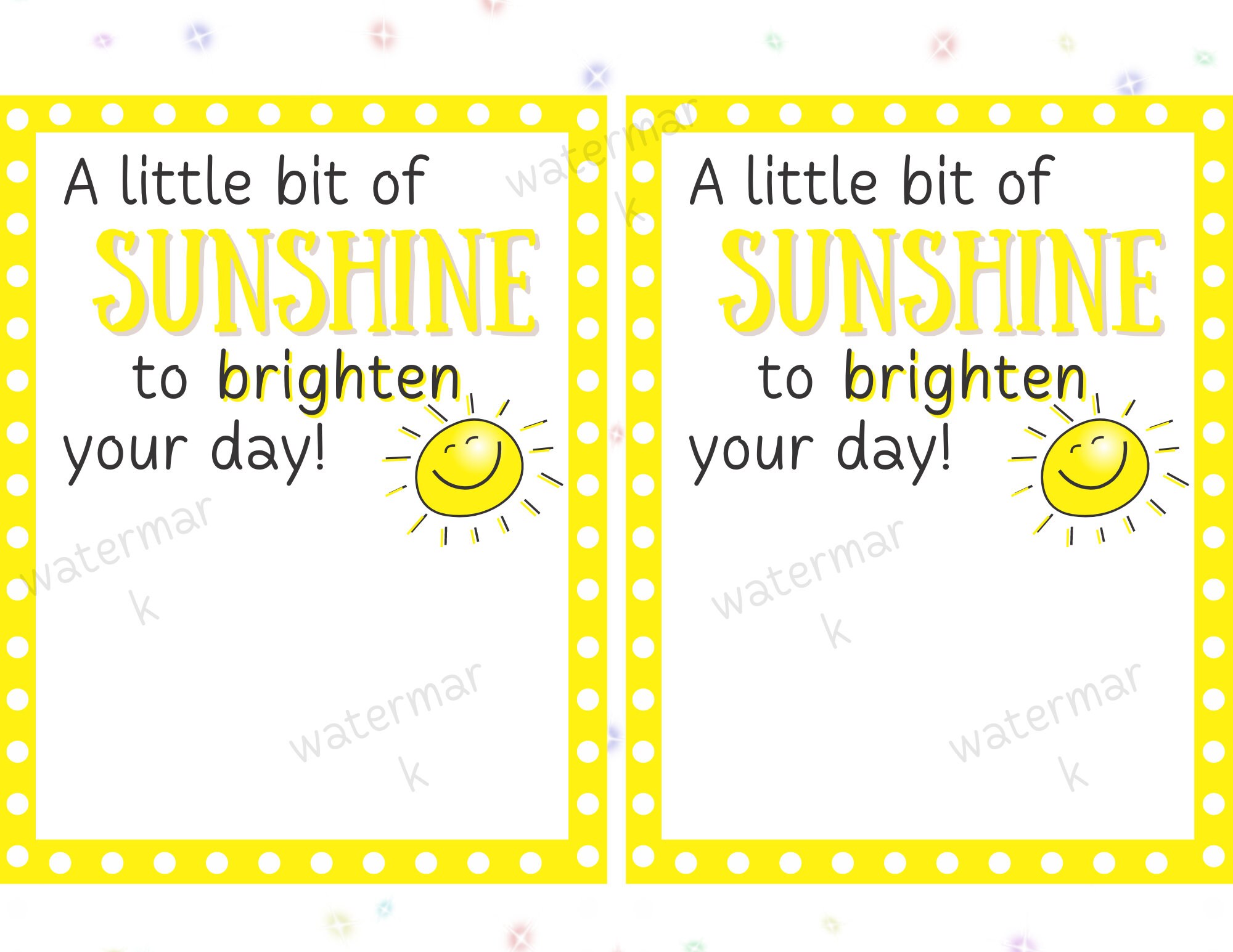 Sunshine Gift Card Holder: Printable Appreciation Tag (digital Download ...