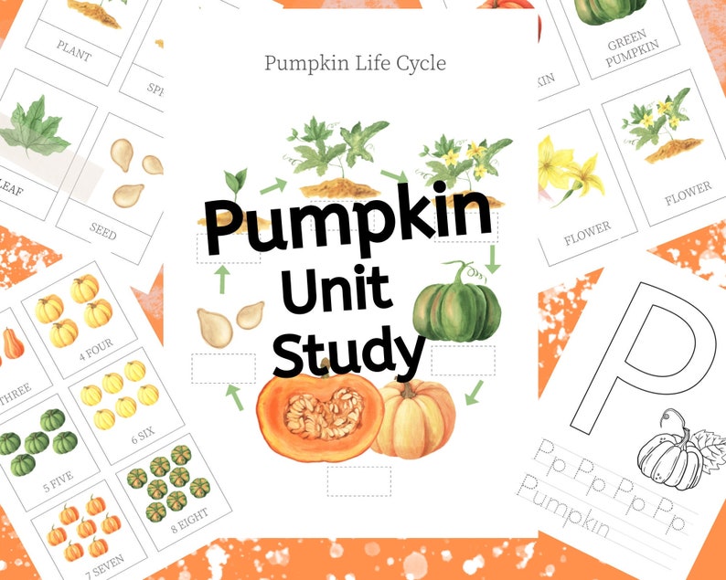 Pumpkin Unit Study Fall Worksheet Teaching Homeschool Learning ...