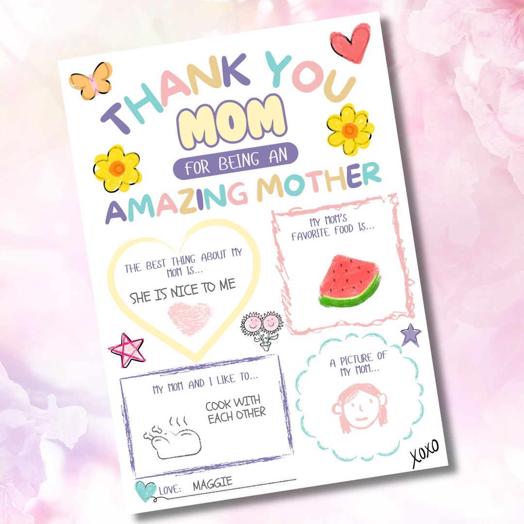 Mother's Day Appreciation Printable Mother's Day Card Digital Download ...