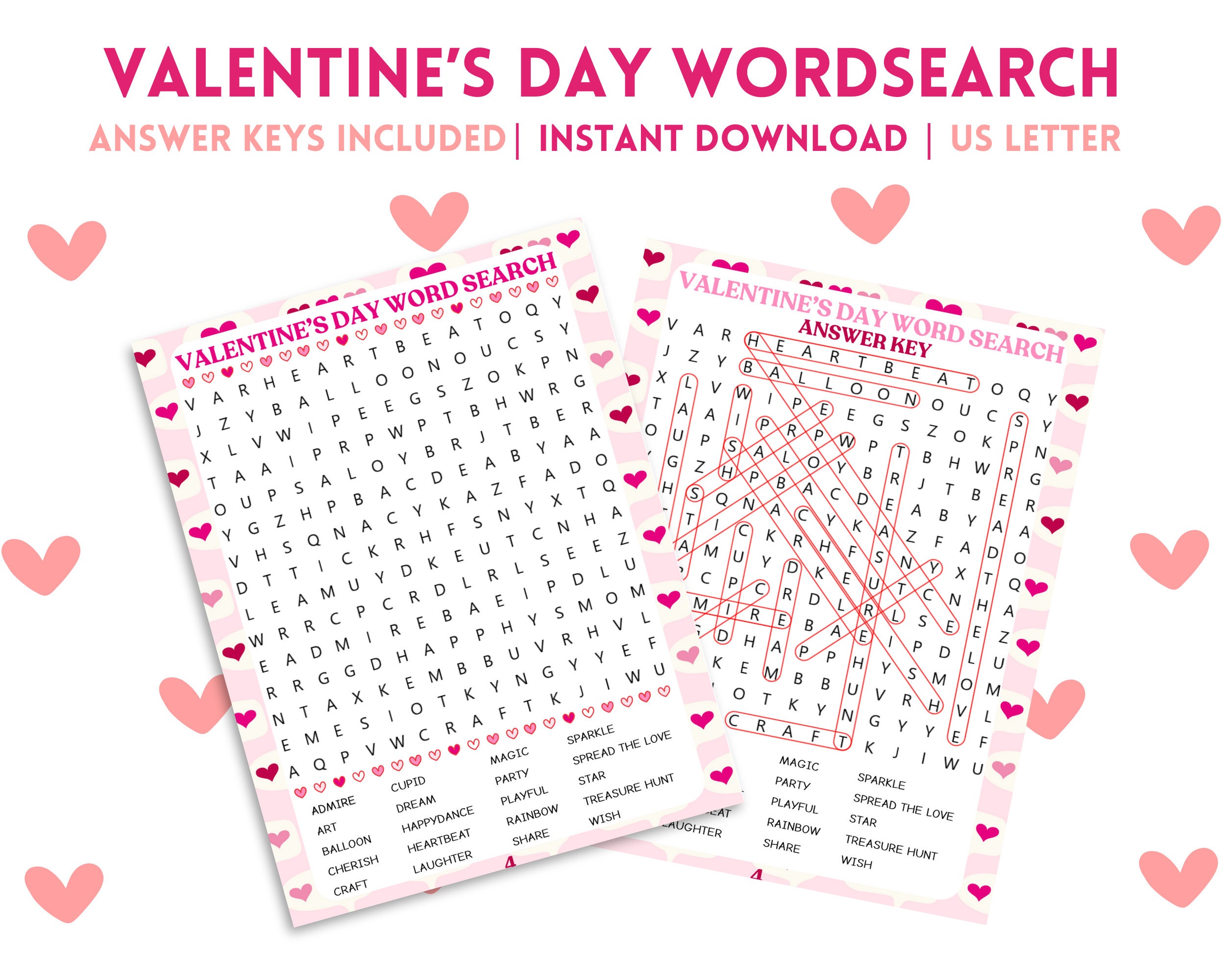 4 Printable Valentine's Day Word Search Puzzles | Be My Valentine ...