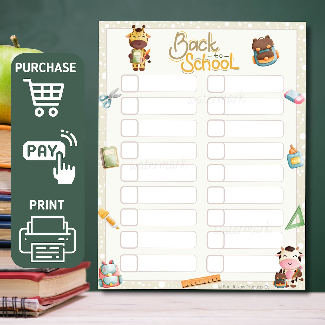 Back to School Check List Back to School Supply Checklist Digital Back ...