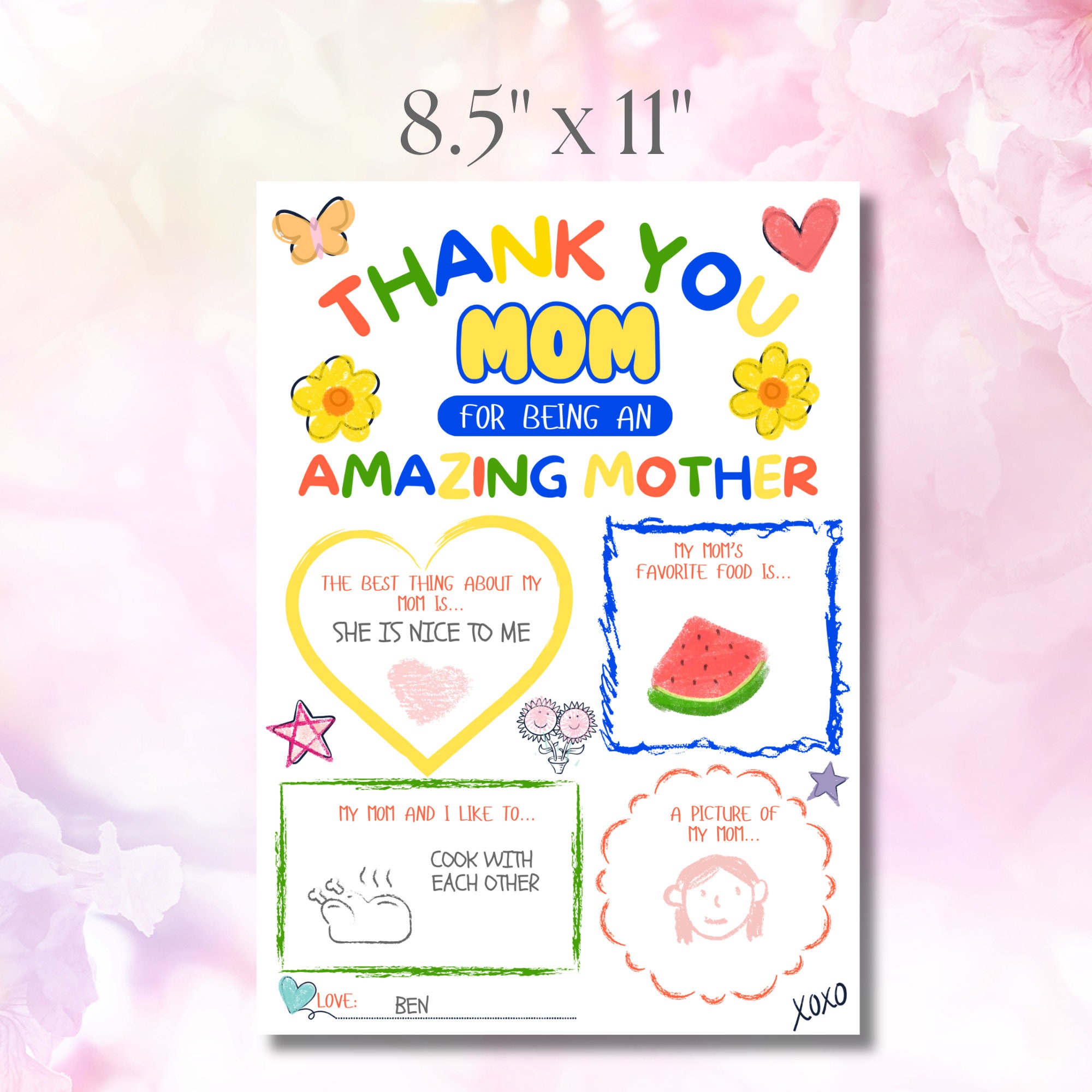 Mother's Day Appreciation | Printable Mother's Day Card | Digital ...