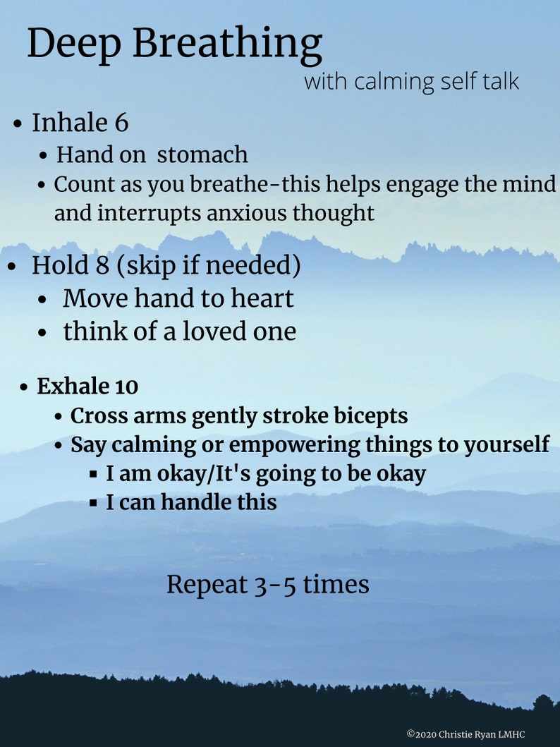 Worksheets for Deep Breathing and Mindfulness - Etsy