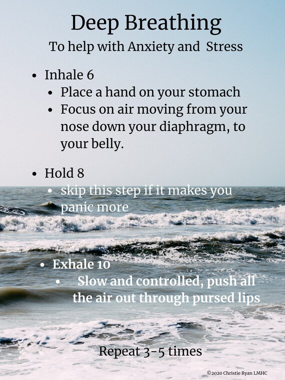 Worksheets for Deep Breathing and Mindfulness | Etsy