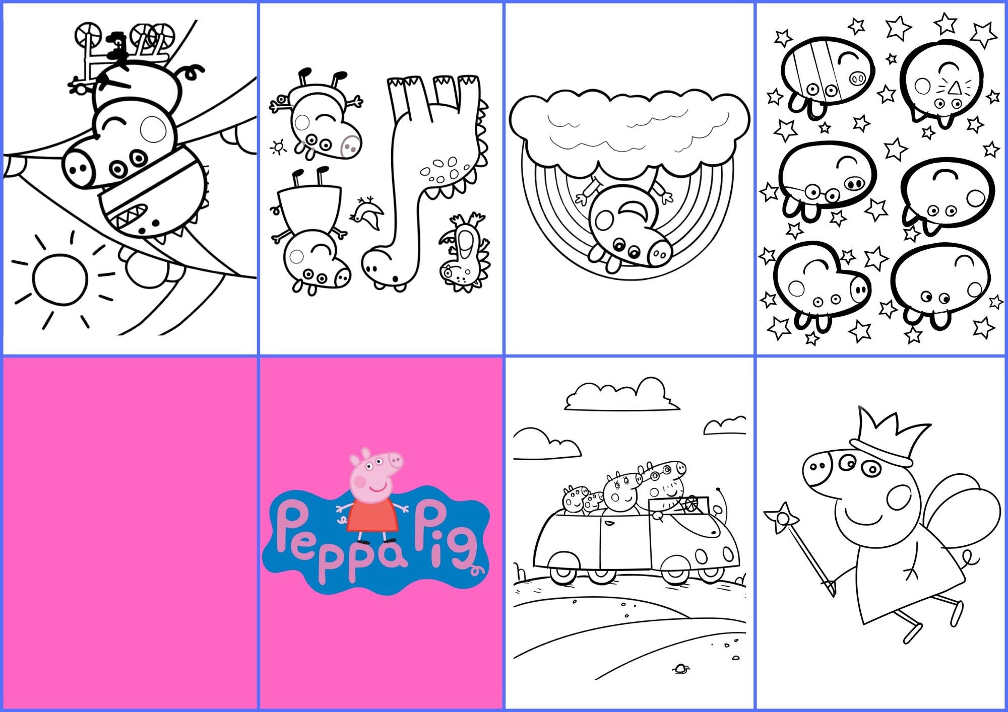 Pink Pig Inspired Colouring Sheets. Can Be Personalised for Party ...