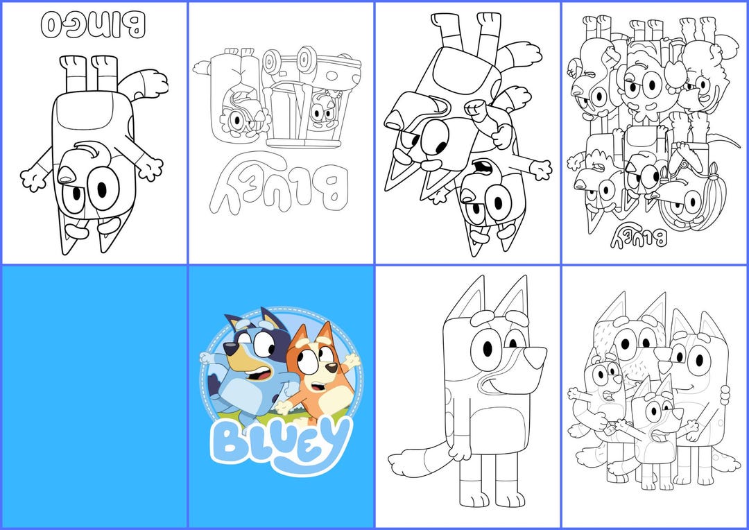 Blue Dog Colouring Sheet. Can Be Personalised for Party Favours. - Etsy