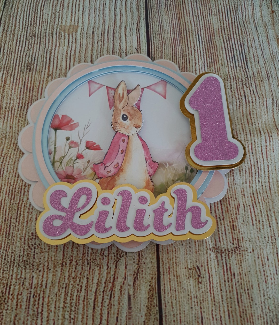 Personaslised Flopsy Bunny Cake Topper - Etsy UK