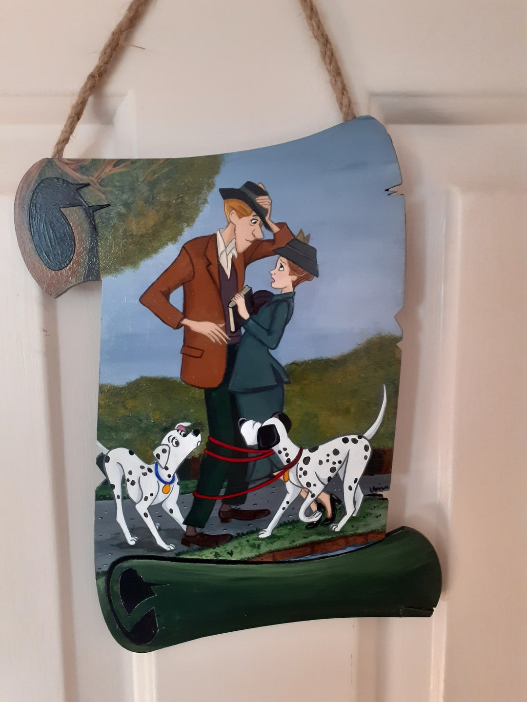101 Dalmatians Handpainted Wooden Scroll Wall Sign - Etsy