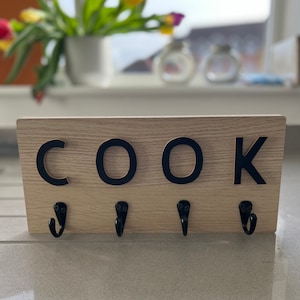 Black and Wooden Cook Utensil Holder - Etsy