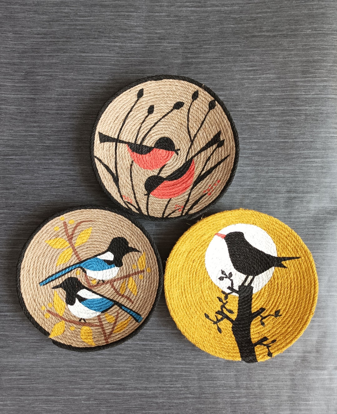 Decor Set of 3 African Plates, Wall Plate, Boho Wall Decor, African ...