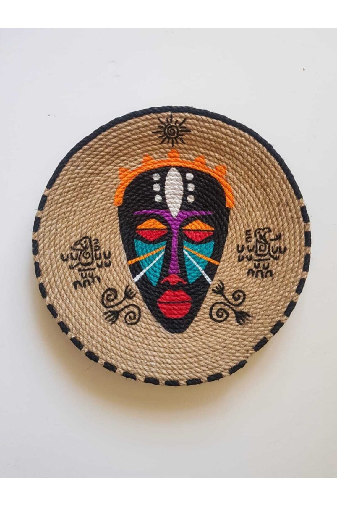 Decor Set of 4 African Plates, Wall Plate, Boho Wall Decor, African ...