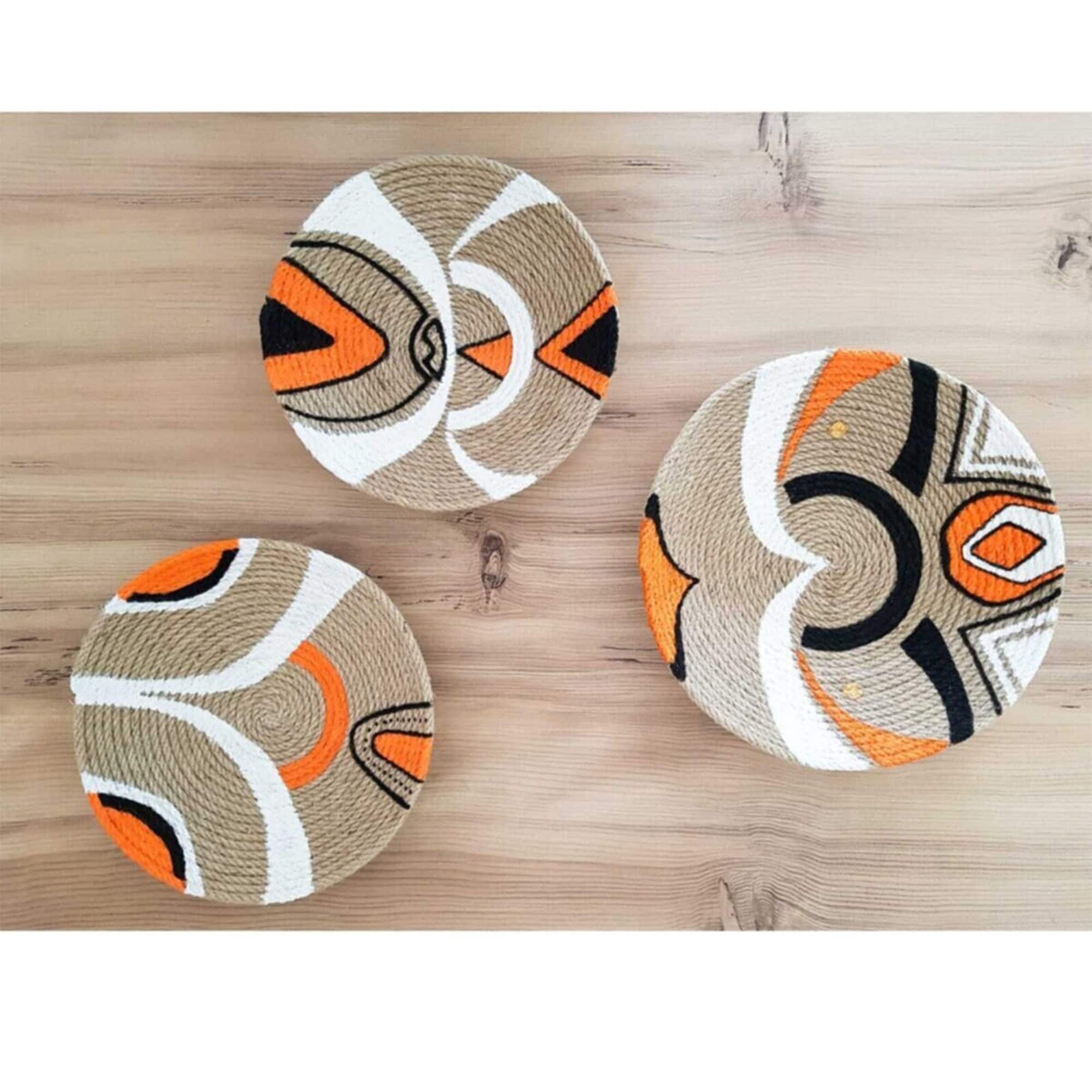 Handmade African Plate Wall Decor Set, Woven Boho Wall Art - Etsy