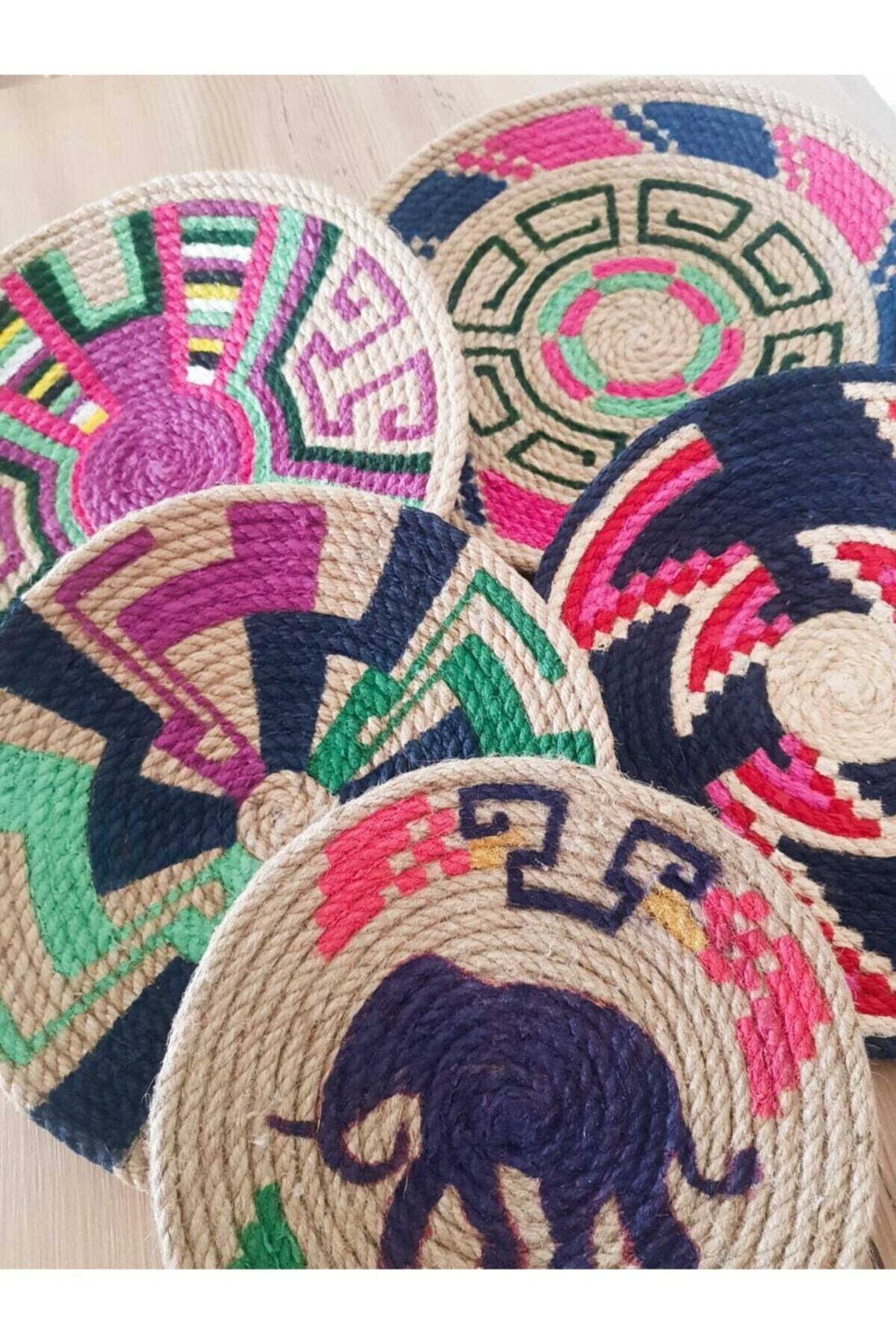 Decor Set of 5 African Plates, Wall Plate, Boho Wall Decor, African ...