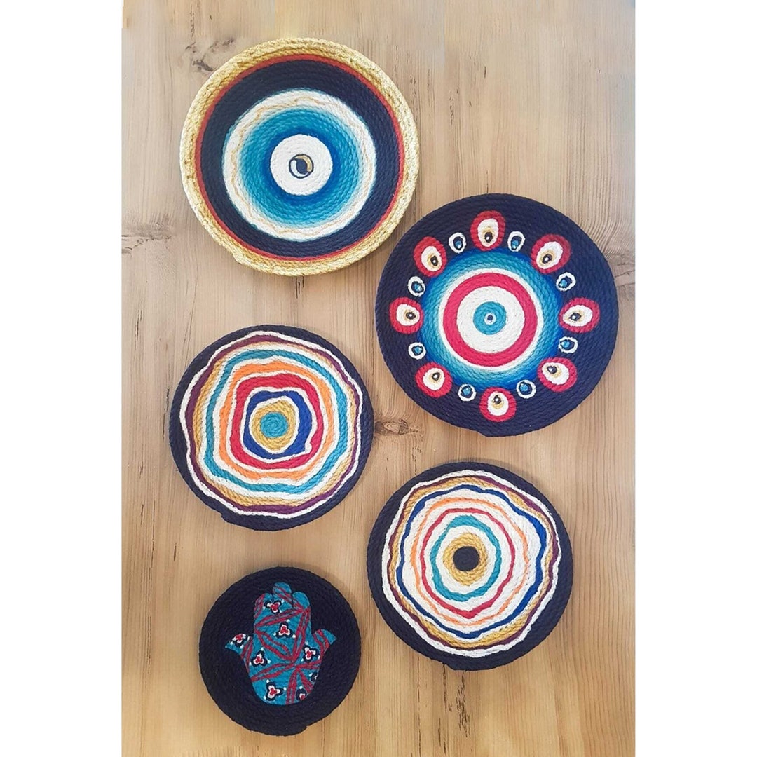 Handmade African Wall Plate Set: Boho Woven Basket Decor - Etsy