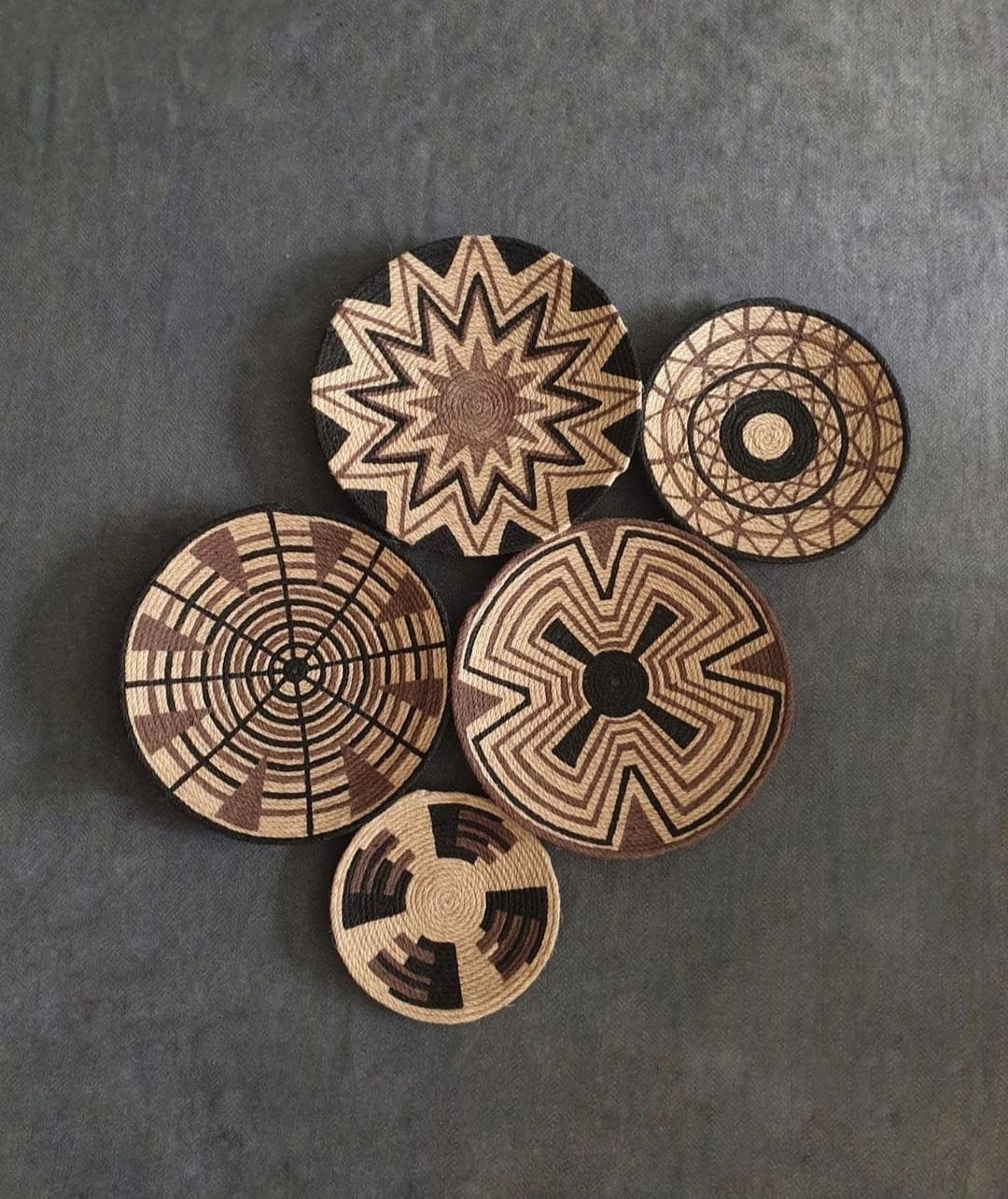 Decor Set of 5 African Plates, Wall Plate, Boho Wall Decor, African ...