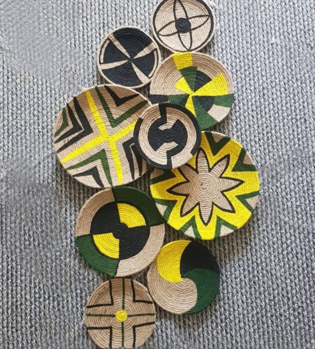 Decor Set of 9 African Plates, Wall Plate, Boho Wall Decor, African ...