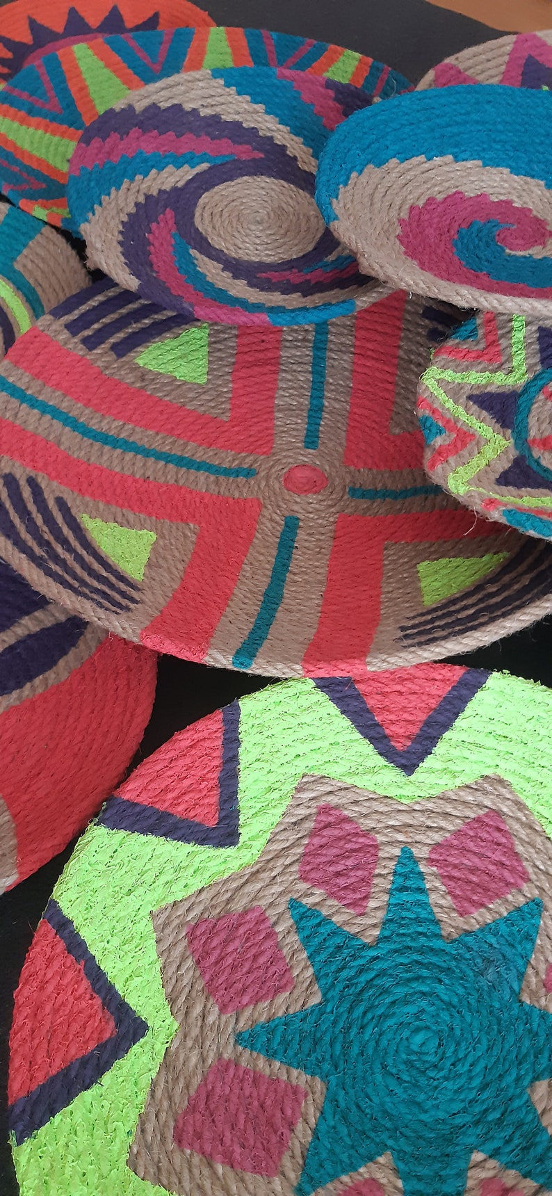 African Wall Plate Decor Set: 14 Boho Weaving Baskets - Etsy