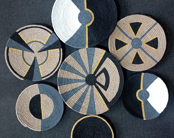 Decor Set of 4 African Plates, Wall Plate, Boho Wall Decor, African ...