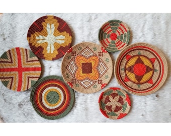 Decor Set of 9 African Plates, Wall Plate, Boho Wall Decor, African ...