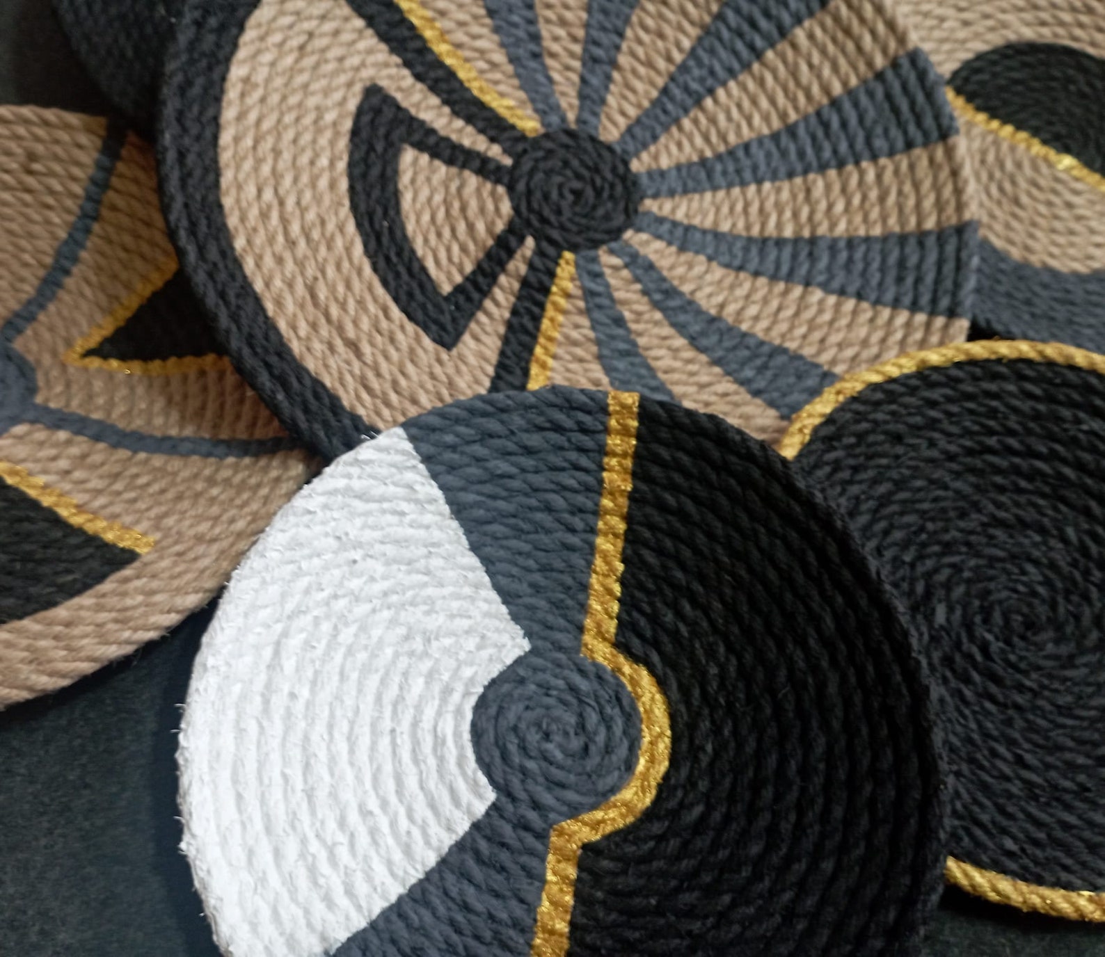 Handmade African Wall Plate Decor Set: Boho Weaving Baskets (6 Piece ...