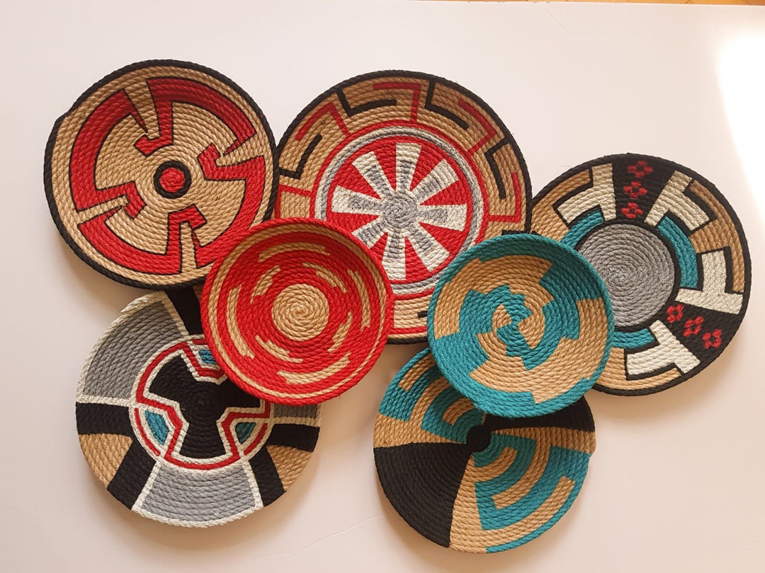 Decor Set of 7 African Plates, Wall Plate, Boho Wall Decor, African ...