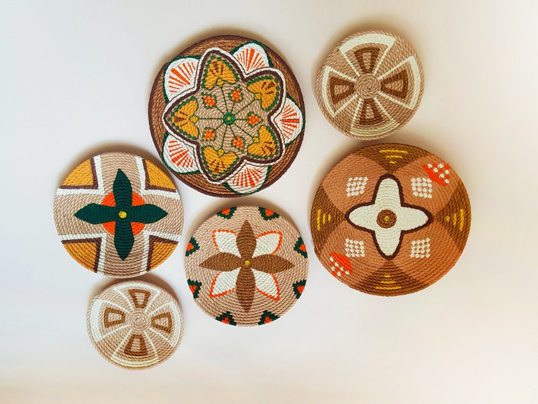 Decor Set of 6 African Plates, Wall Plate, Boho Wall Decor, African ...