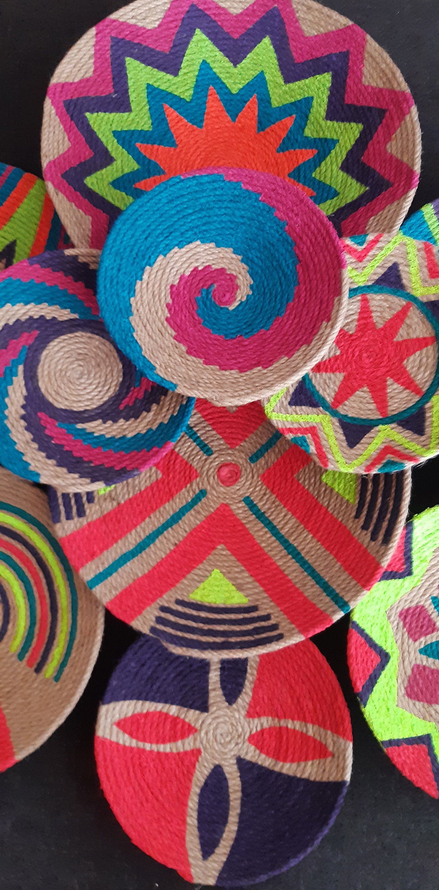African Wall Plate Decor Set: 14 Boho Weaving Baskets - Etsy
