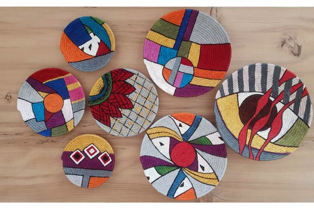 Decor Set of 7 African Plates, Wall Plate, Boho Wall Decor, African ...