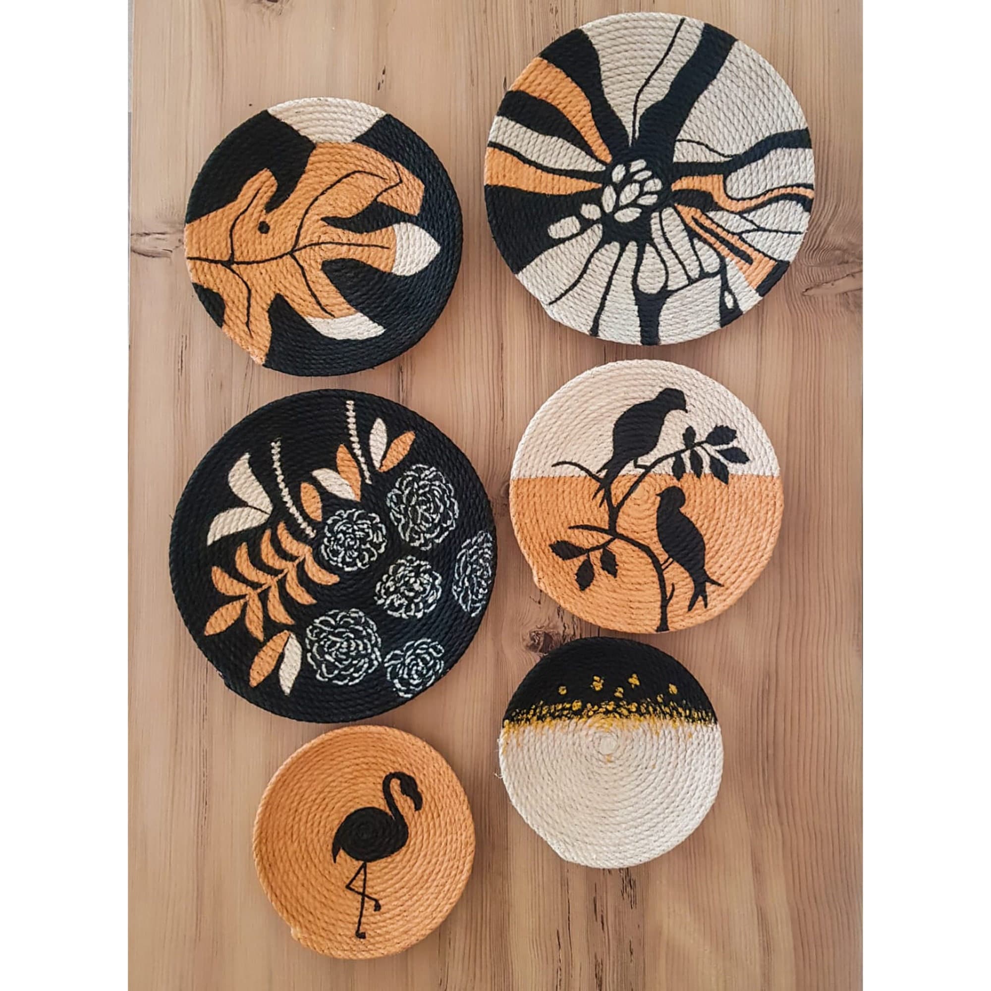 Decor Set of 6 African Plates Wall Plate Boho Wall Decor - Etsy