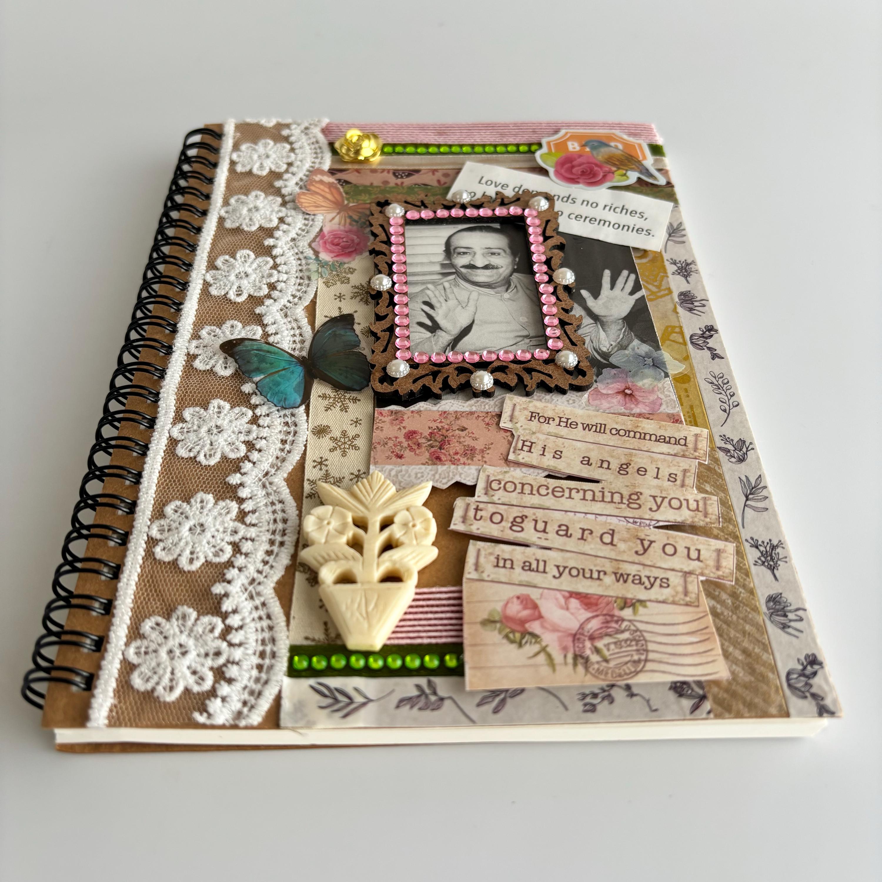 Journal Notebook, Handmade Design, Avatar Meher Baba, Spiral Bound, A5 ...