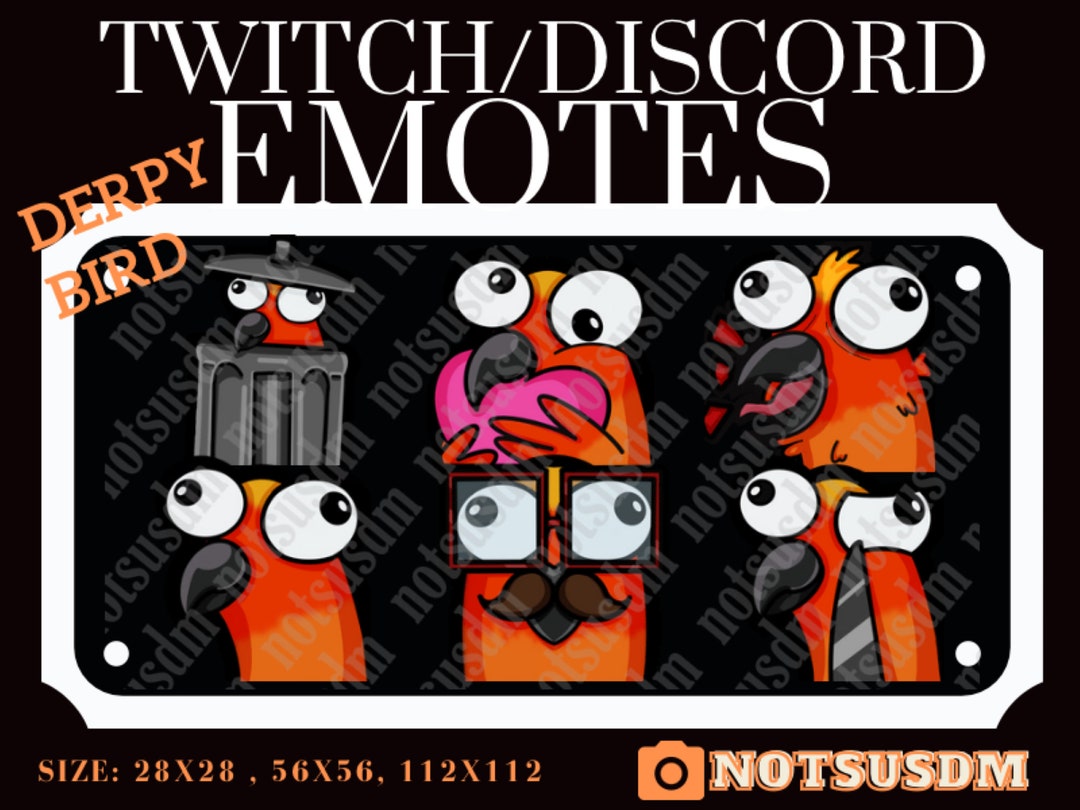 Derpy Bird Emotes for Twitch or Discord 3 Sizes, 6 Emotes - Etsy