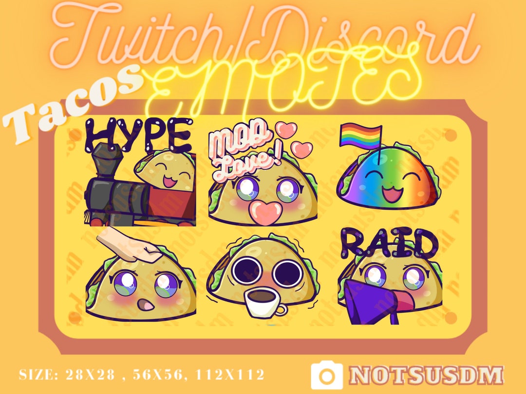 Taco Emotes 2 for Twitch or Discord 3 Sizes, 6 Emotes - Etsy Canada