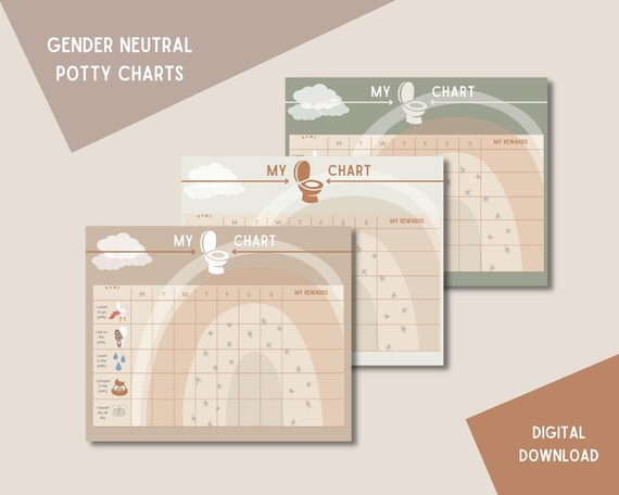 Gender Neutral Potty Training Chart Bundle Printable Toddler - Etsy