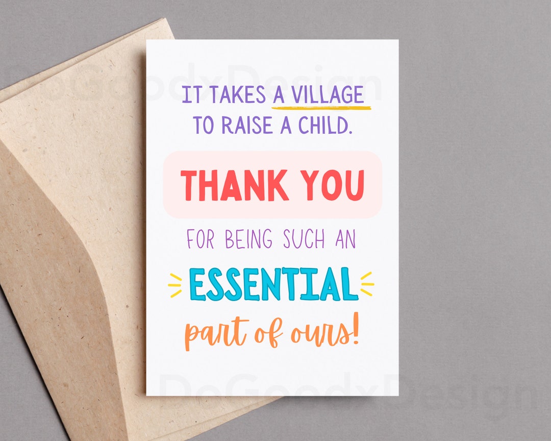 Printable Thank You Card for Daycare Teachers Nursery Teachers ...