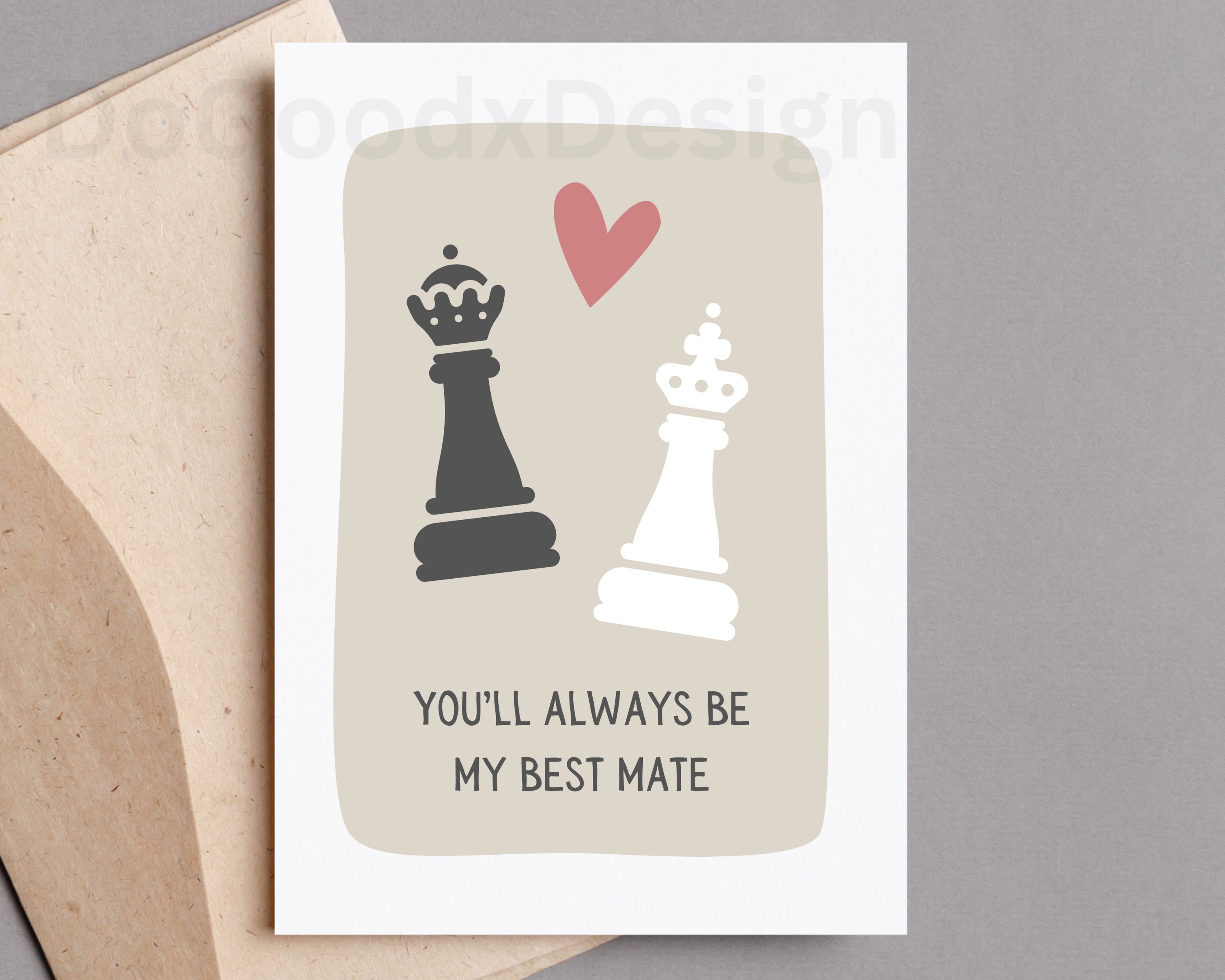 Printable Valentine's Card for Chess Player Cute Card for Chess Lover ...