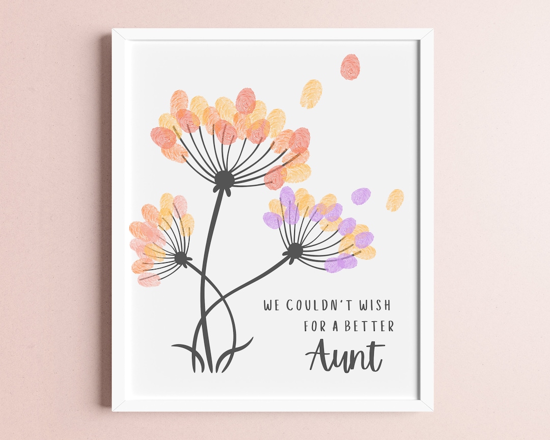 Easy DIY Personalized Finger Paint Gift for Aunt From Kids | Printable ...