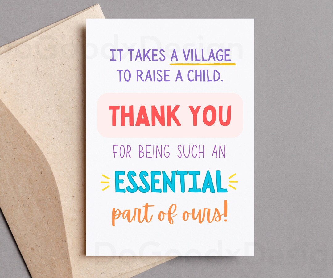 Printable Thank You Card for Daycare Teachers | Thoughtful Nursery ...