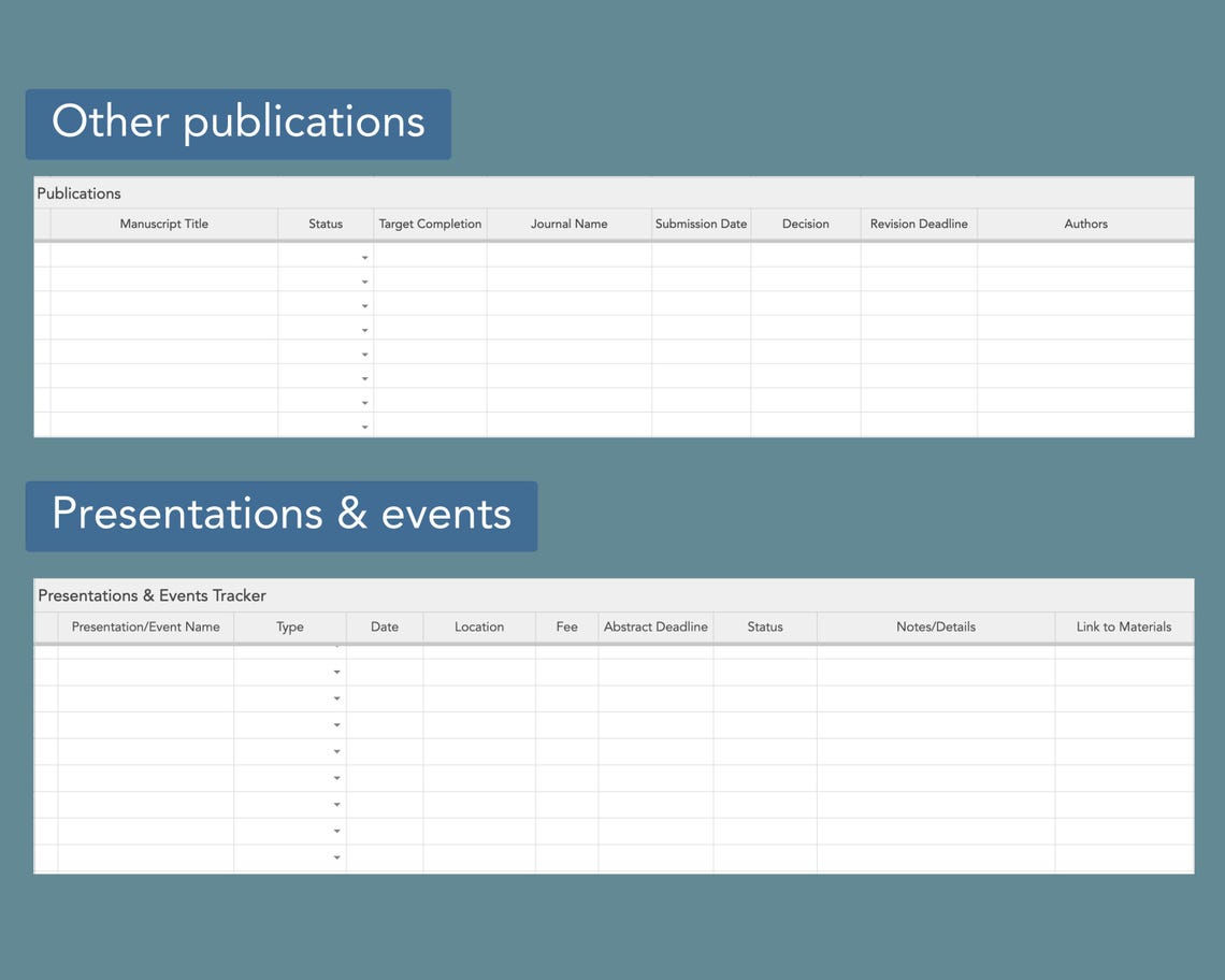 Research Collaboration Planner Google Sheets Template, Collaborative ...
