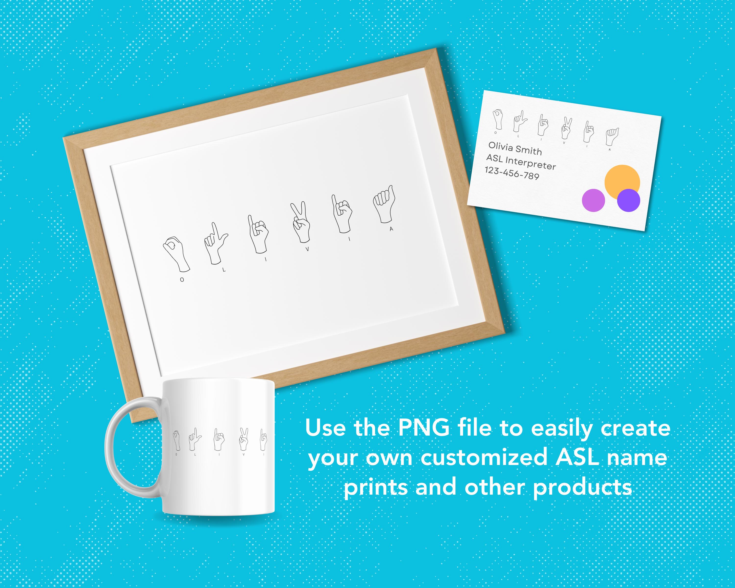 Custom ASL Names Instant Download | Custom Sign Language Words, Baby ...