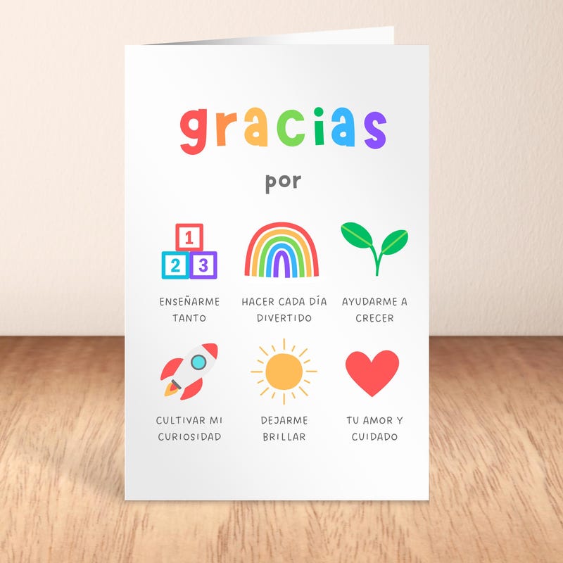 Spanish Teacher Appreciation Card - Etsy