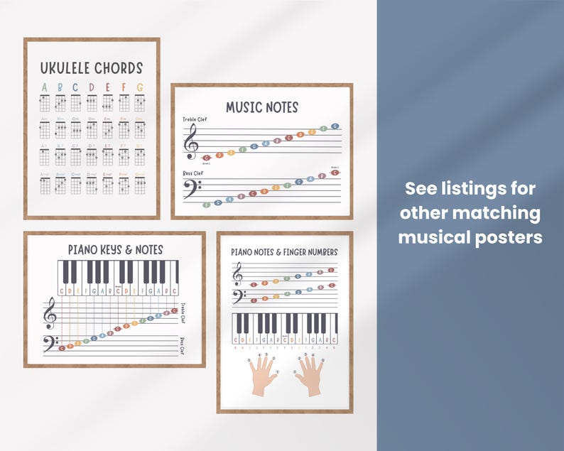 Piano Chords Poster and Worksheet, Major Chords Piano Music Theory ...