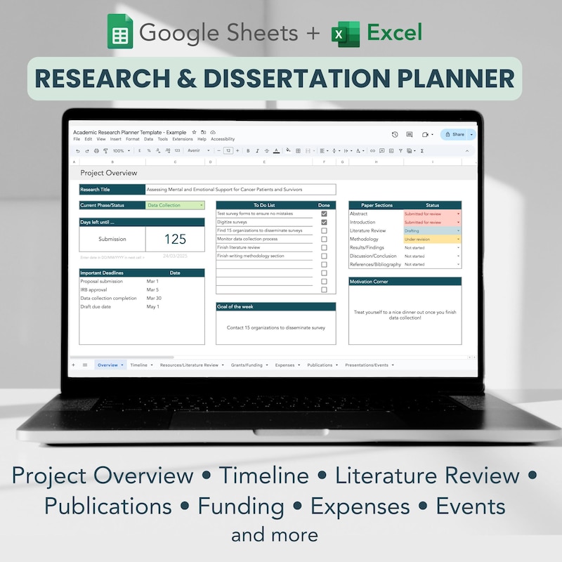 Study Progress Google Sheet - Etsy UK
