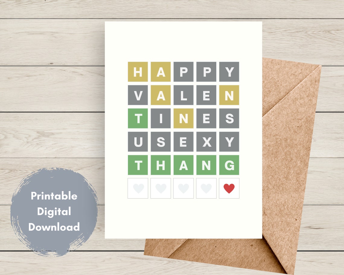 Wordle Valentine Card Instant Download Printable Wordle Lovers - Etsy