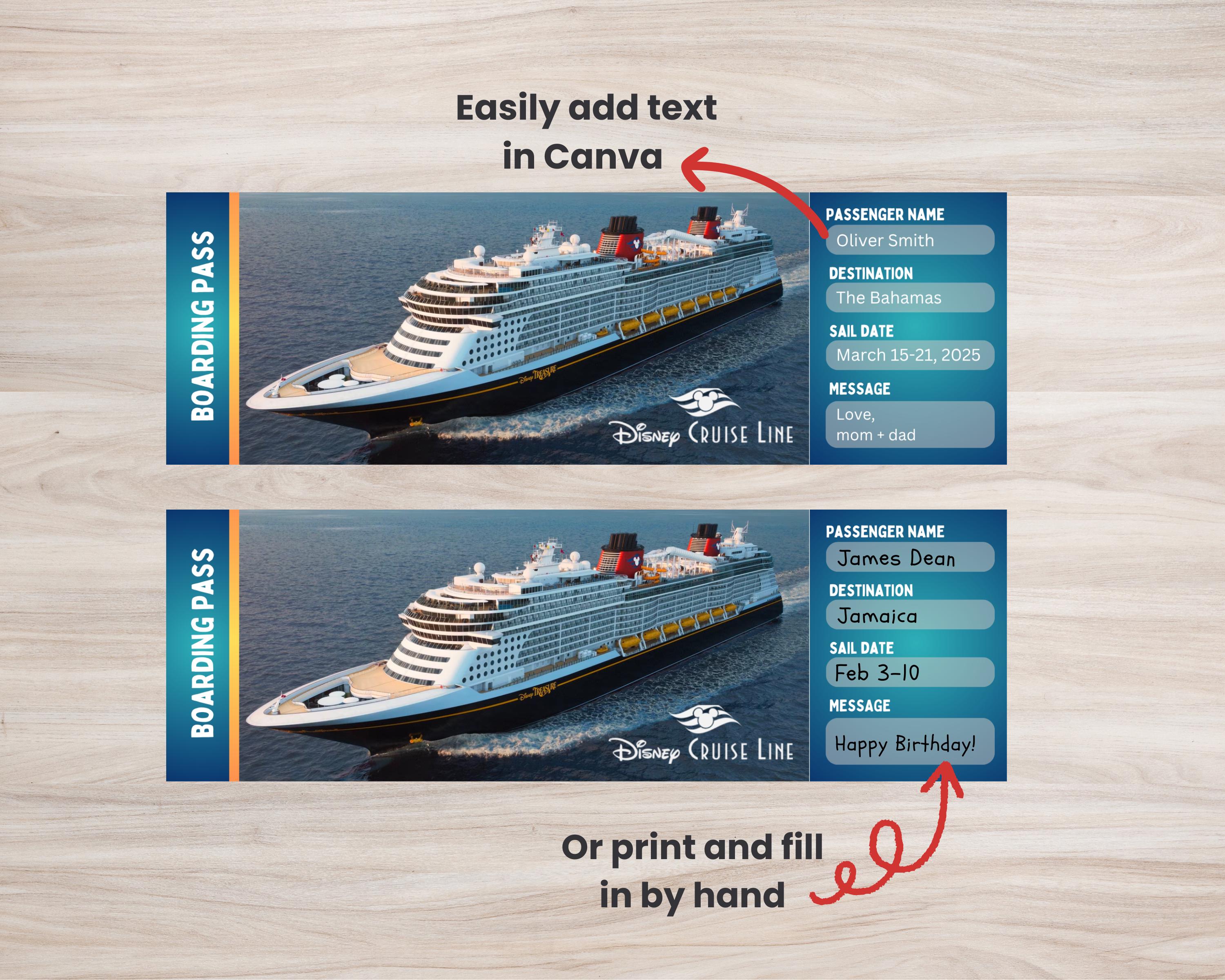 Printable Disney Cruise Tickets & Letter From Mickey and Minnie ...