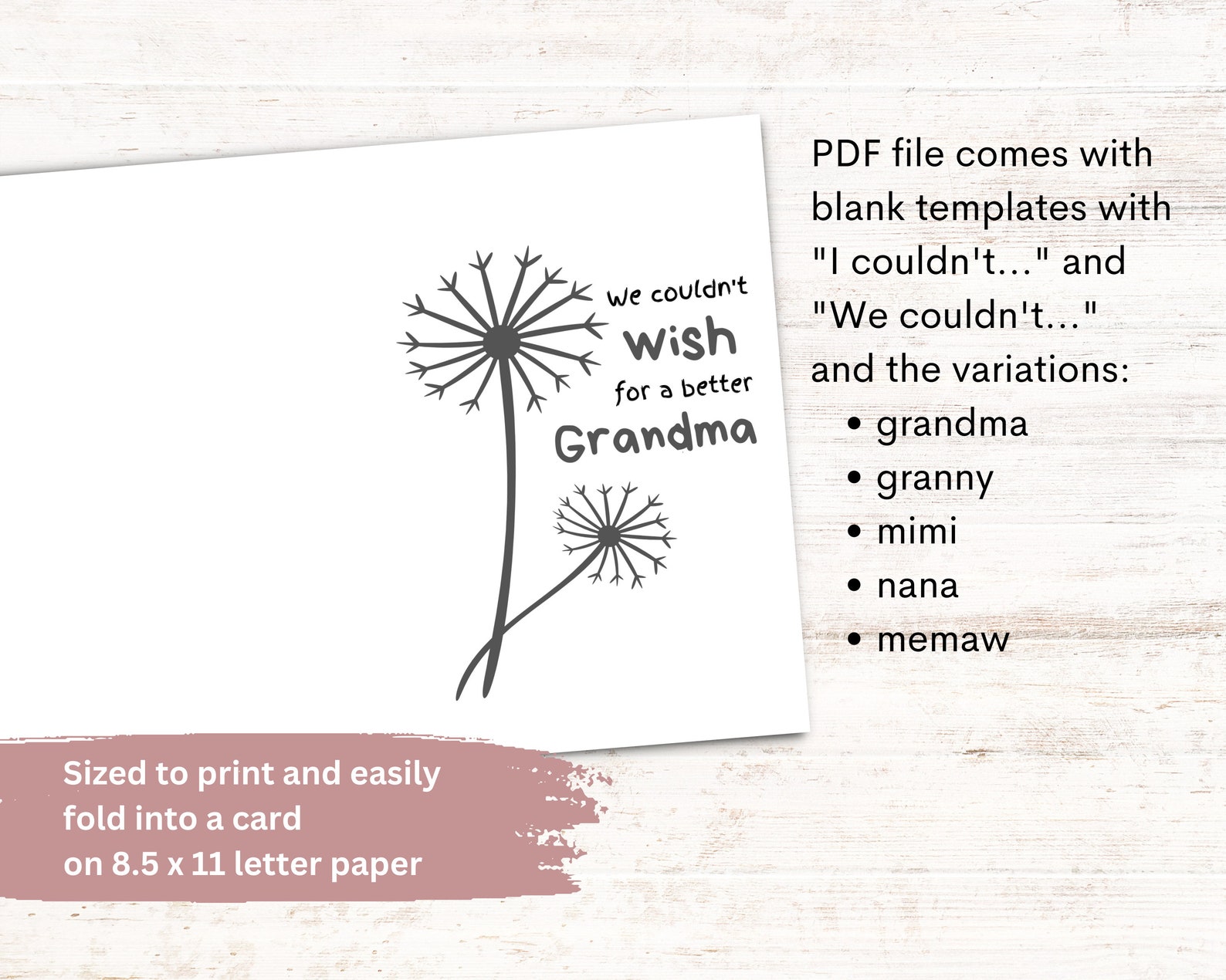 Easy DIY Print-and-fold Card for Grandmother | Printable Finger Print ...