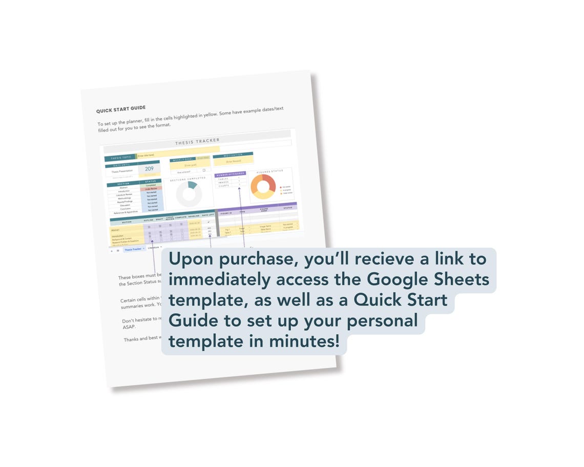 Thesis Writing Tracker Google Sheets Template, Personal Academic ...